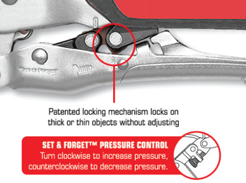7" Autogrip Locking C-Clamps with Swivel Pads - Auto-Grip